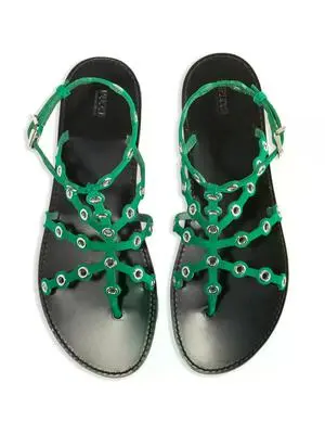 Emilio Pucci Emilio Eyelet-detail Flat Sandals - Green