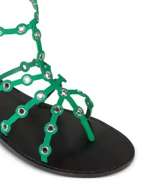 Emilio Pucci Emilio Eyelet-detail Flat Sandals - Green