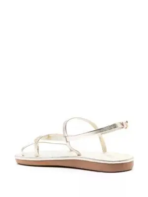 ANCIENT GREEK SANDALS Alethea Flat Leather Sandals - Gold