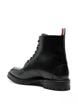 Thom Browne Wingtip Leather Boots - Black