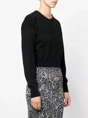 Rabanne Chain-link Neckline Merino Wool-blend Sweater