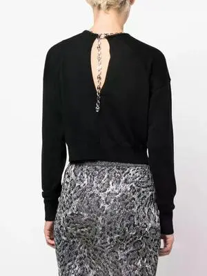 Rabanne Chain-link Neckline Merino Wool-blend Sweater