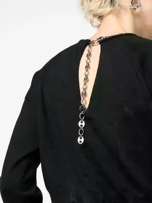 Rabanne Chain-link Neckline Merino Wool-blend Sweater