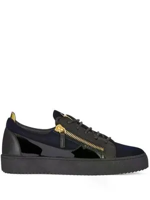 GIUSEPPE ZANOTTI Frankie Double-zip Low-top Sneakers - Blue