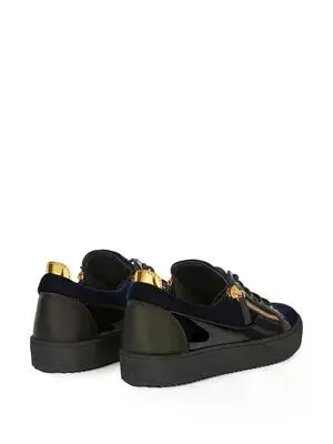 GIUSEPPE ZANOTTI Frankie Double-zip Low-top Sneakers - Blue