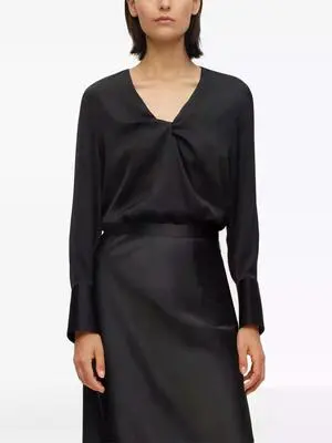 BOSS Twist-detailing Silk Blouse