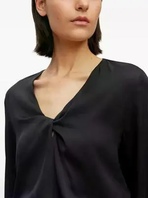 BOSS Twist-detailing Silk Blouse