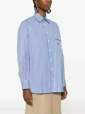 Etro Logo-embroidered Striped Cotton Shirt