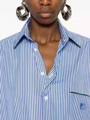 Etro Logo-embroidered Striped Cotton Shirt