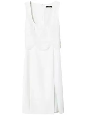 TWINSET Embroidered Crepe Midi Dress