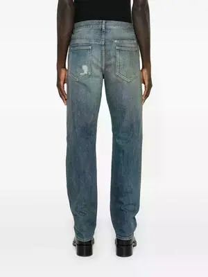 Givenchy Logo-plaque Distressed Straight Jeans