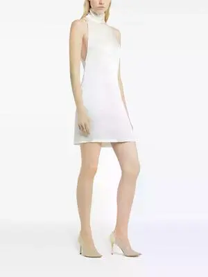 COURREGES Attached-scarf Mini Dress - Neutrals