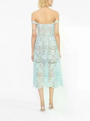 SELF-PORTRAIT Corded-lace Off-shoulder Dress