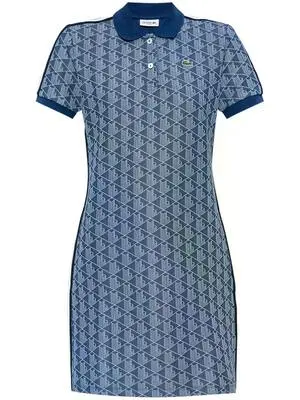 Lacoste Monogram-jacquard Polo Dress