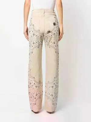 Philipp Plein Paisley-print Cotton Jeans - Neutrals
