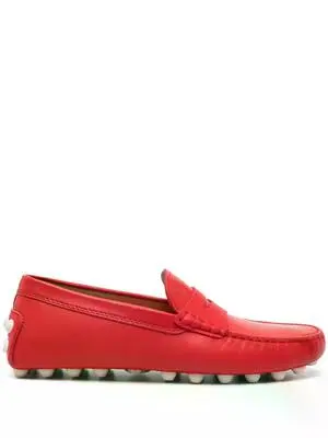 TOD'S Gommino Bubble Leather Penny Loafers Red