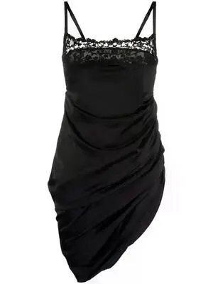 Jacquemus La Saudade Brodée Satin Minidress - Black