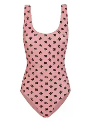 Dolce & Gabbana Logo-print Swimsuit - Pink