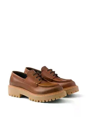 Prada 45mm Lace-up Leather Loafers