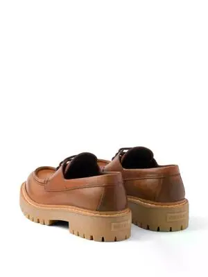 Prada 45mm Lace-up Leather Loafers