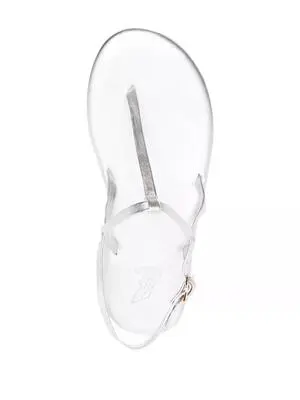 ANCIENT GREEK SANDALS Metallic Leather Sandals - Silver