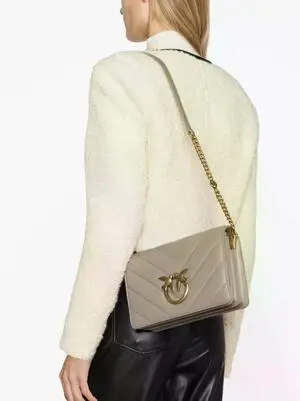Pinko Classic Love Leather Shoulder Bag