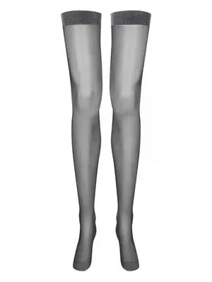 MAISON CLOSE Lurex Detail Semi-sheer Stockings - Black