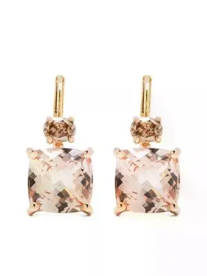 WOUTERS & HENDRIX 18kt Rose Diamond And Morganite Earrings - Gold