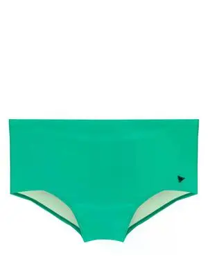 AMIR SLAMA Logo Appliqué Swimming Trunks - Green
