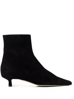 AeydĒ Suede Pointed-toe Kitten Heel Boots