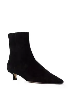 AeydĒ Suede Pointed-toe Kitten Heel Boots