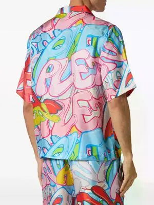 Philipp Plein Bombing Graffiti Silk Shirt