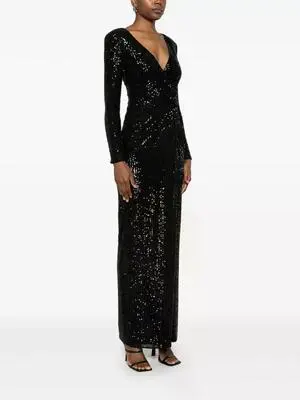 NISSA Sequin Embellished Maxi Dress