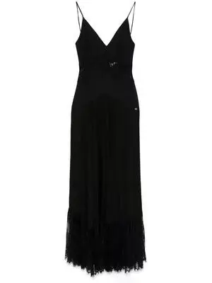 NISSA Lace-panel Midi Dress