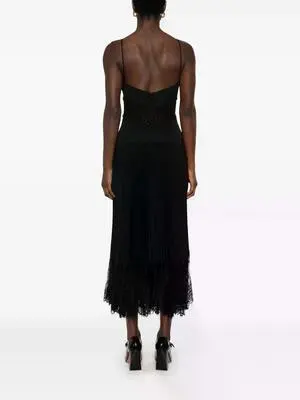 NISSA Lace-panel Midi Dress