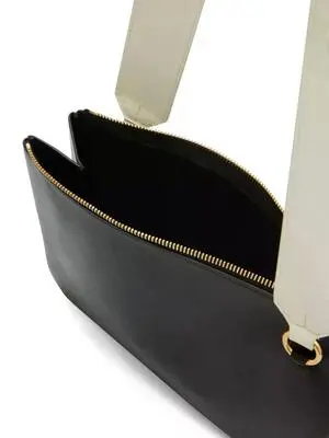 JIL SANDER Logo-strap Leather Crossbody Bag - Black