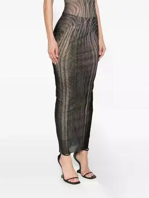 JEAN PAUL GAULTIER Spiral Mesh Maxi Skirt