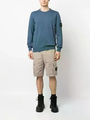 Stone Island Logo-patch Crew Neck Sweatshirt - Blue