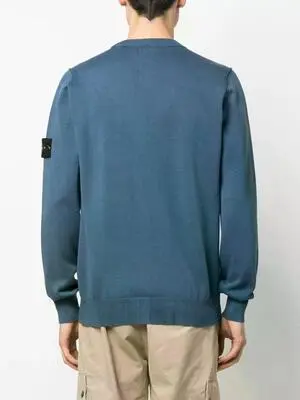 Stone Island Logo-patch Crew Neck Sweatshirt - Blue