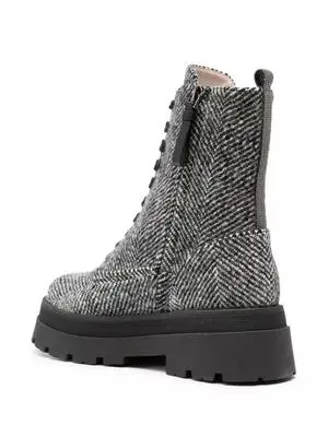 Fabiana Filippi Herringbone Lace-up Ankle Boots