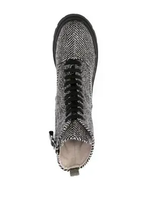 Fabiana Filippi Herringbone Lace-up Ankle Boots