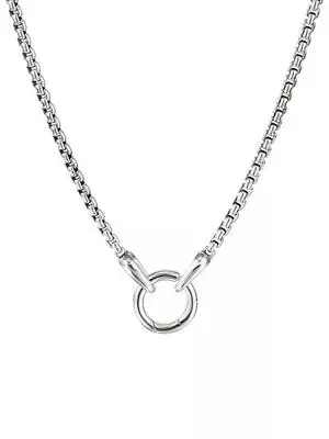 David Yurman Sterling Smooth Amulet Box Chain Necklace - Silver