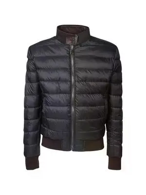 DELL'OGLIO Reversible Leather Bomber Jacket - Brown