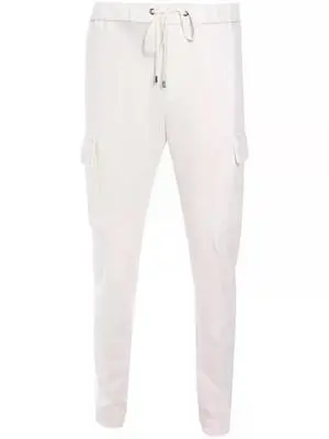 Peserico White Cotton Logo Plaque Track Pants