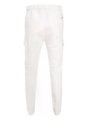 Peserico White Cotton Logo Plaque Track Pants