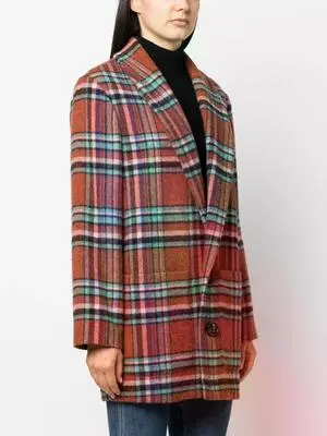 Dsquared2 Check-pattern Single-breasted Wool Coat
