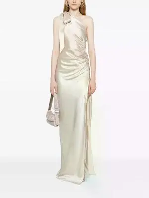 Michelle Mason Asymmetric Silk Maxi Gown