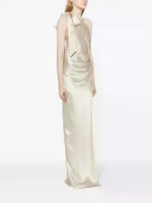 Michelle Mason Asymmetric Silk Maxi Gown