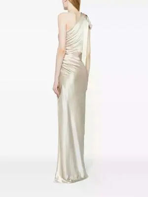 Michelle Mason Asymmetric Silk Maxi Gown