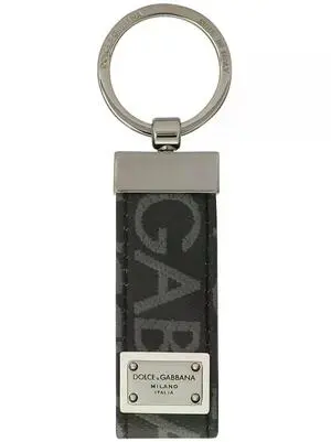 Dolce & Gabbana Logo Jacquard Keyring - Black